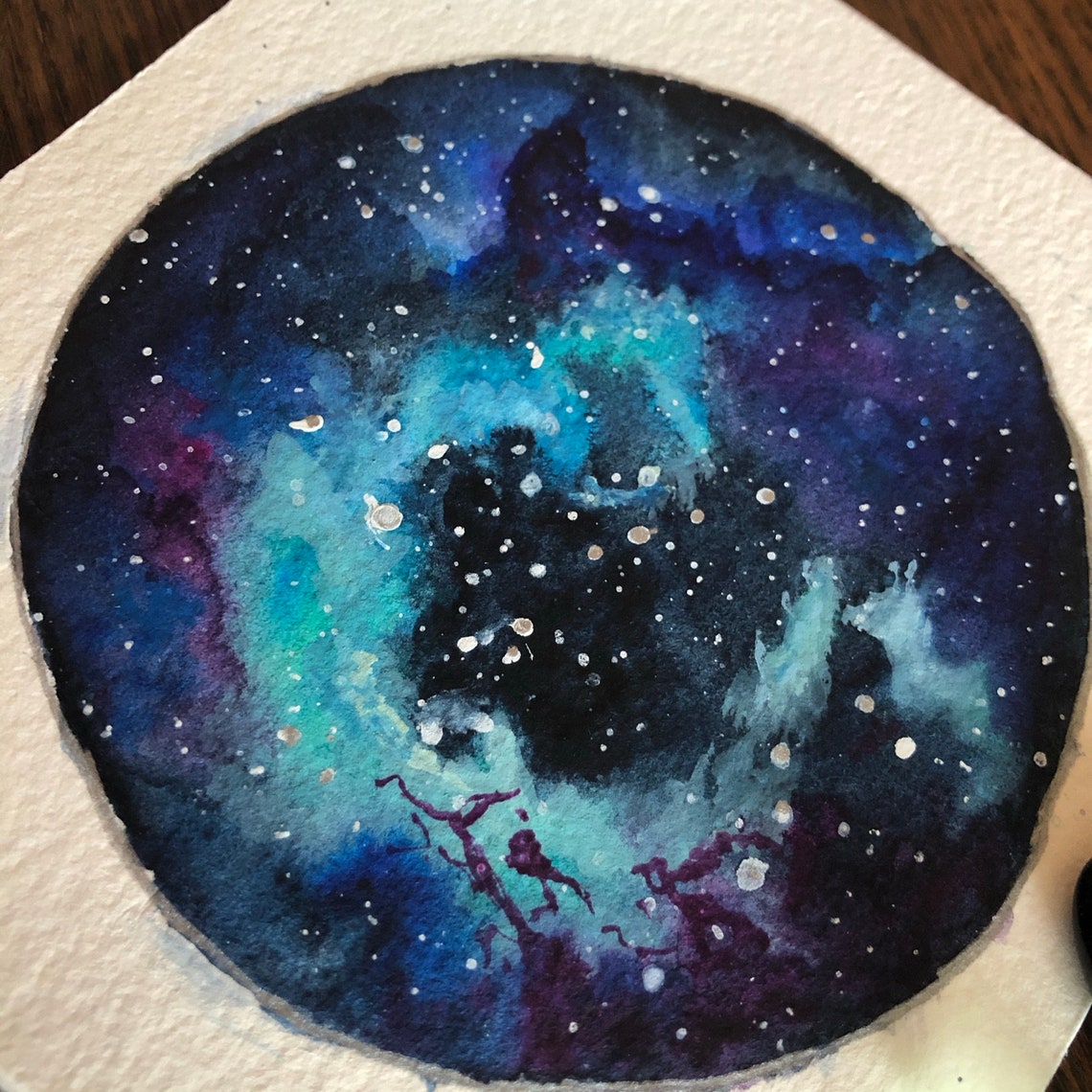 Blue Nebula Original Watercolor Painting // Celestial Decor ...