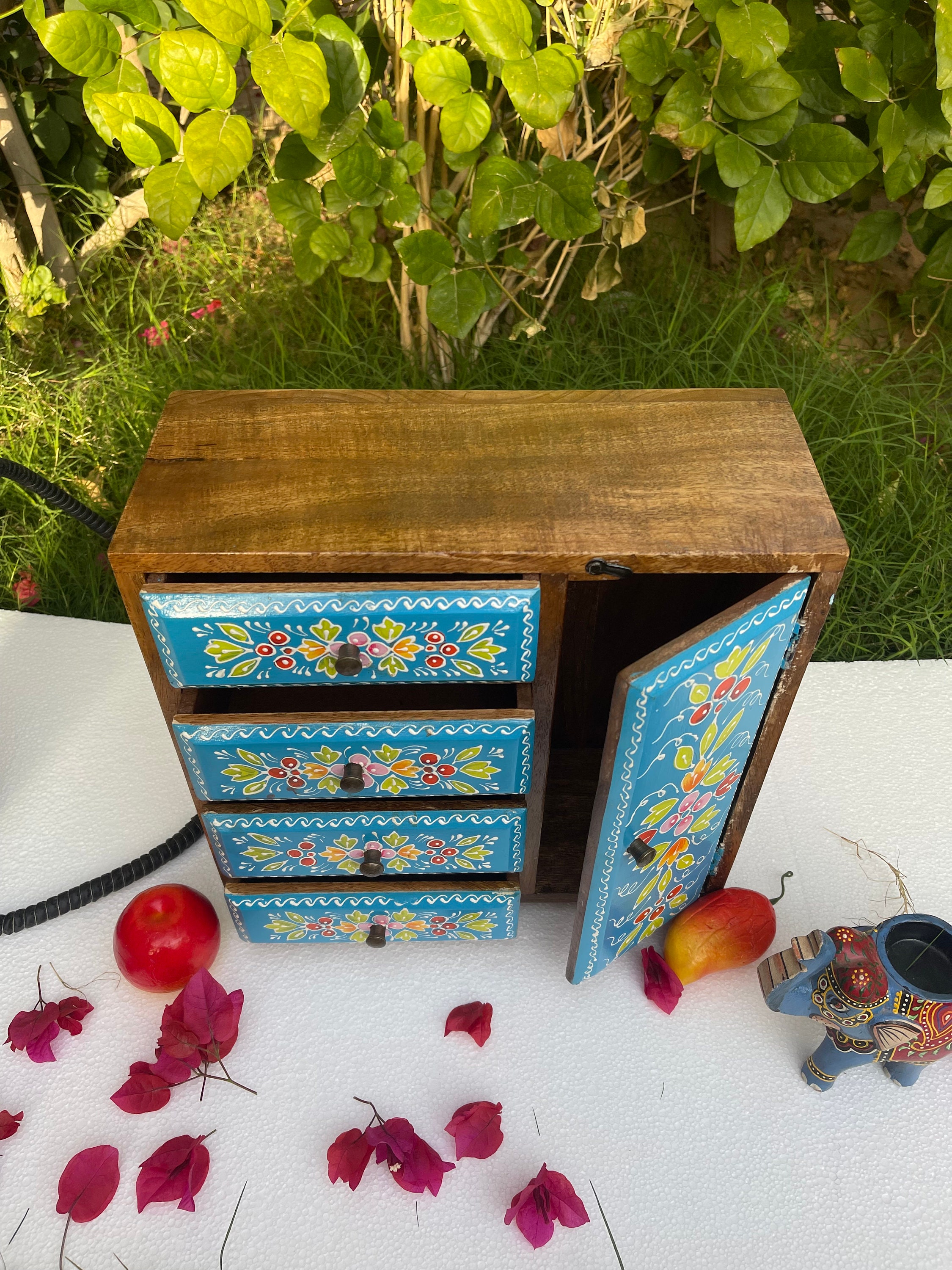 Wooden Beautifull Handpainted Embossed Jewellery Drawer | Etsy