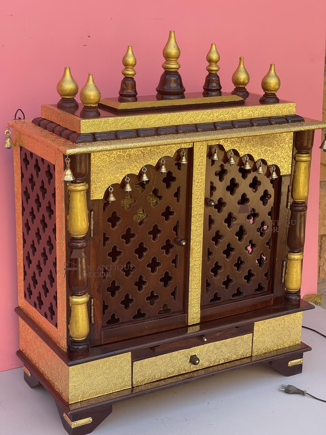 Wooden Temple | Brass Wall Pooja Mandir-handicraft Pooja Stand Temple ...