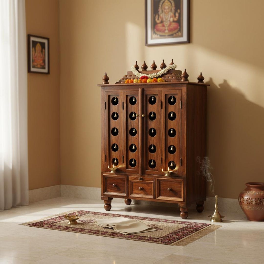 Wooden Temple | Hindu Religion Pooja Mandir Decor-indian Traditional ...