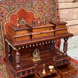 Wooden Wall Mandir Temple Pooja Stand Home Decor-religion Temple Pooja ...