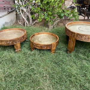 Wooden Traditional Chakki Table Indian Handmade Beautiful - Etsy