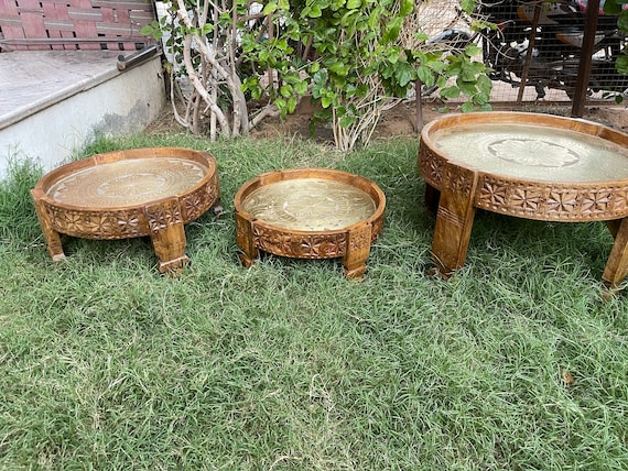 Wooden Traditional Chakki Table Indian Handmade Beautiful - Etsy