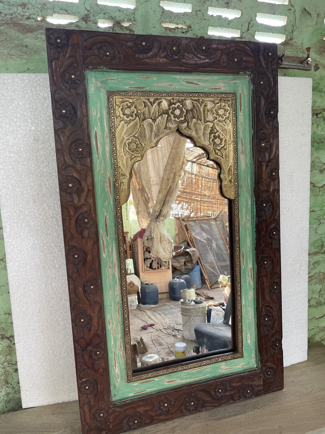 Wooden Handicraft Carved Mirror,wall Decorative Beautiful Bedroom ...