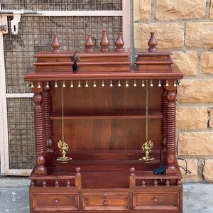 Wooden Wall Mandir Temple Pooja Stand Home Decor-religion Temple Pooja ...
