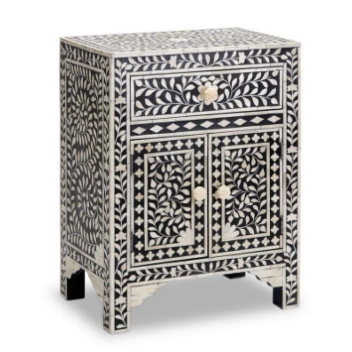 Wood Bone Inlay Indian Beautiful Cabinet With Drawer Self/bone - Etsy