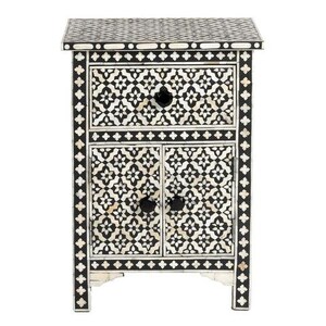 Wood Bone Inlay Side Cabinet One Drawer Two Door/handmade Beautiful ...