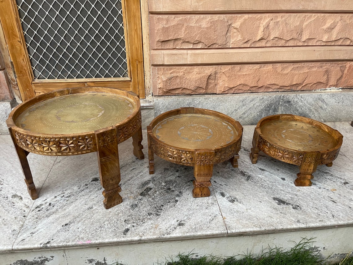 Wooden Traditional Chakki Table Indian Handmade Beautiful - Etsy
