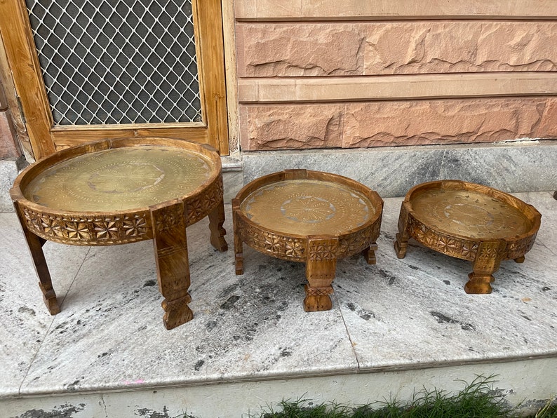 Wooden Traditional Chakki Table Indian Handmade Beautiful - Etsy