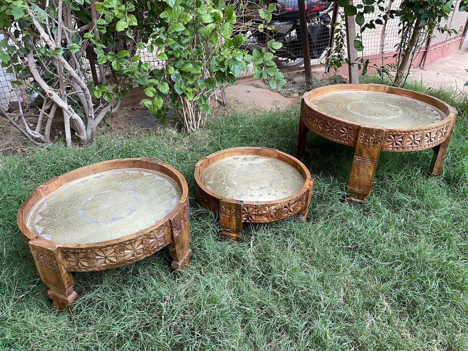 Wooden Traditional Chakki Table Indian Handmade Beautiful - Etsy