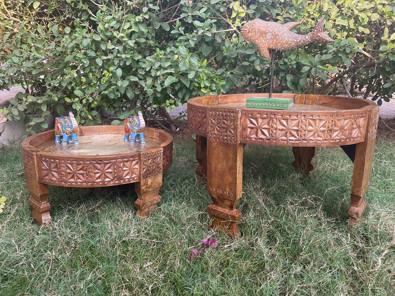 Wooden Traditional Chakki Table Indian Handmade Beautiful - Etsy