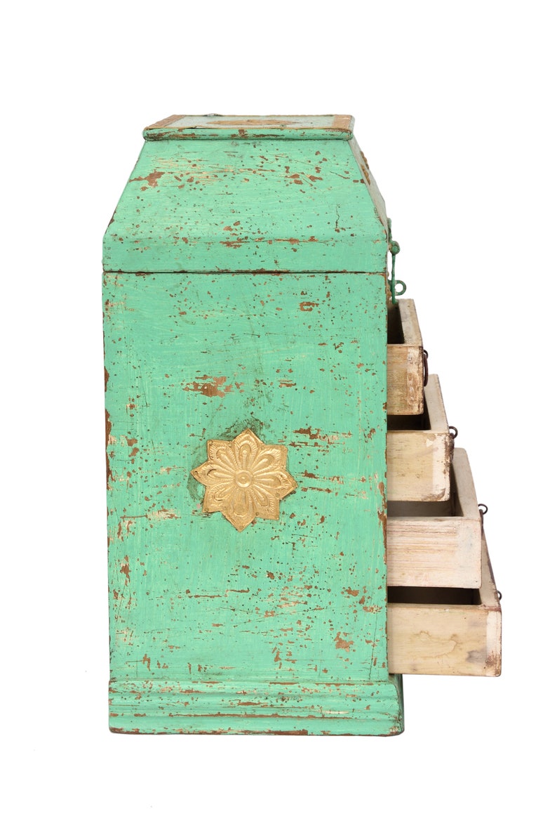 Wooden Distressed Drawer Chest Jewellery Storage Indian - Etsy