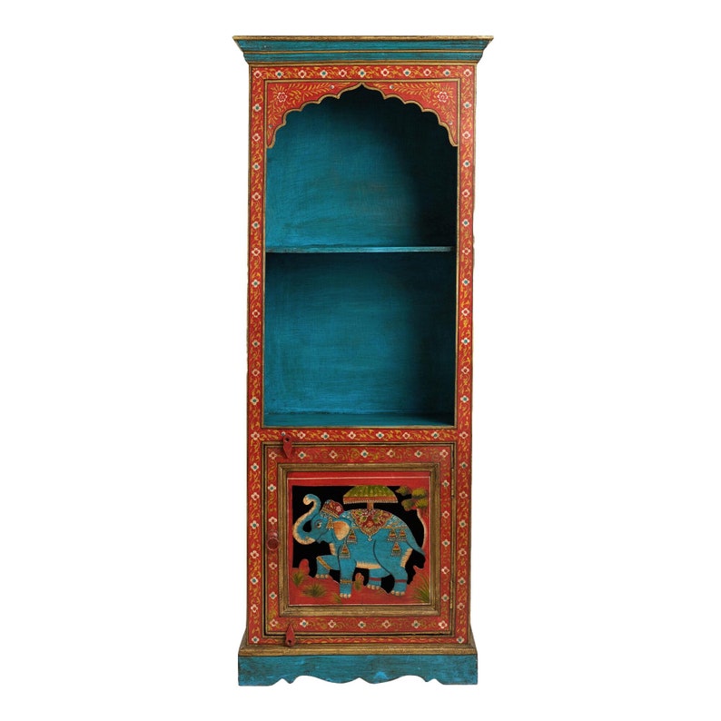 Wood Indian Elephant Flower Painted Bookshelf/indian Corner - Etsy