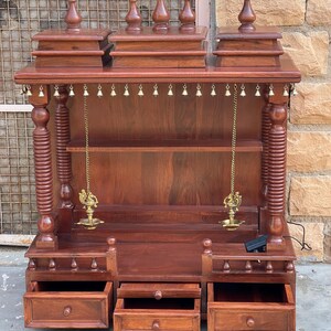 Wooden Wall Mandir Temple Pooja Stand Home Decor-religion Temple Pooja ...