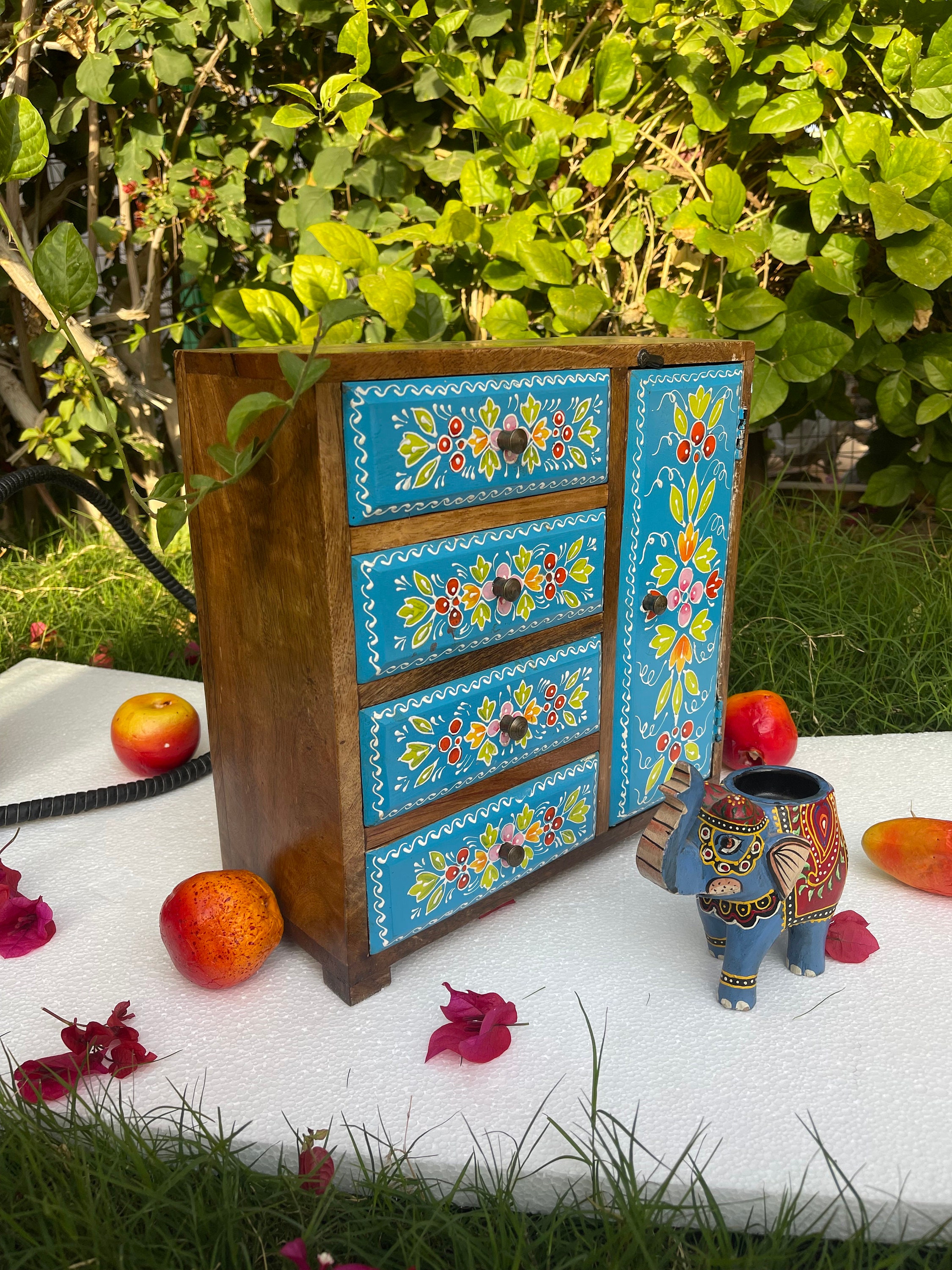 Wooden Beautifull Handpainted Embossed Jewellery Drawer | Etsy