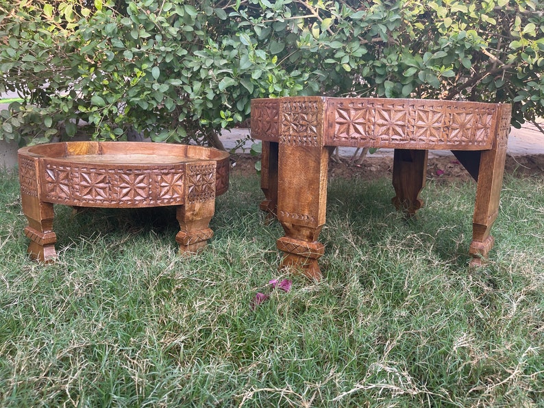 Wooden Traditional Chakki Table Indian Handmade Beautiful - Etsy