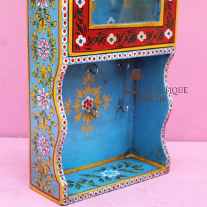 Wood Painted Indian Carved Bookshelf | Temple Shelf | Home Decor ...