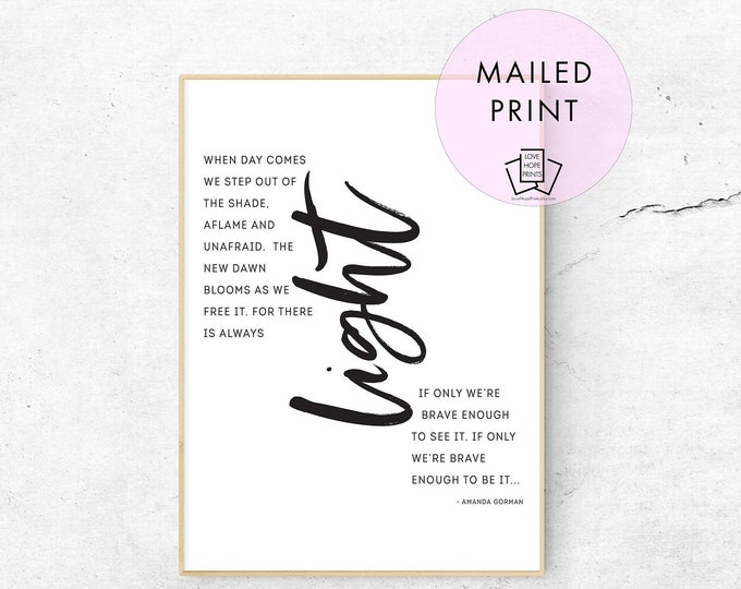 Amanda Gorman Print, Digital Download, Inauguration, Poem ...