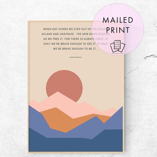 Amanda Gorman Quote Poster Inauguration 2021 Poem the Hill We | Etsy