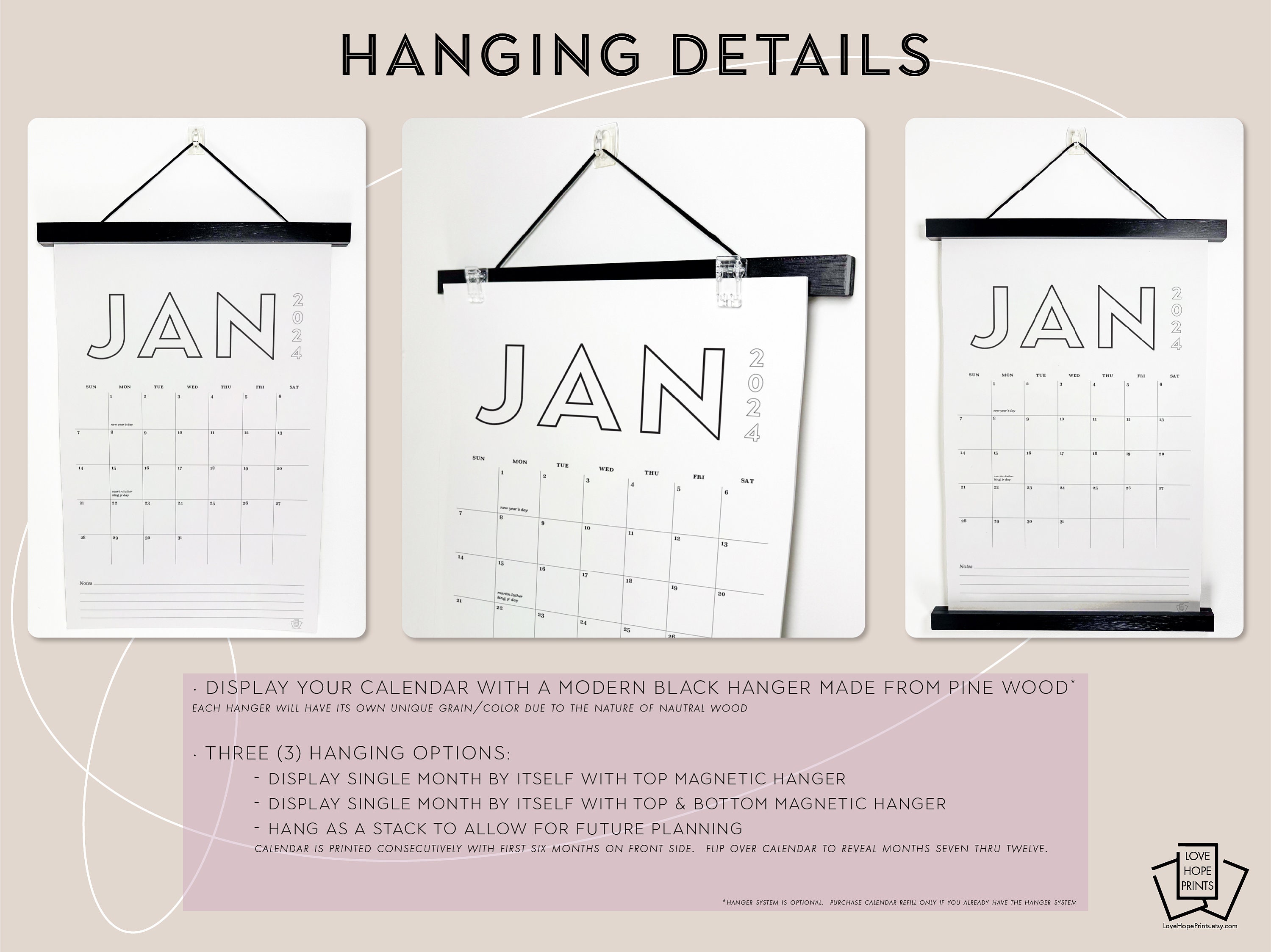 Start Any Month Calendar, Mid-year Create Your Own Calendar, Modern ...