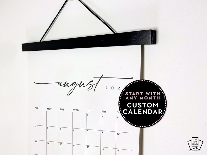 Start Any Month Calendar, Mid-year Create Your Own Calendar, Modern ...