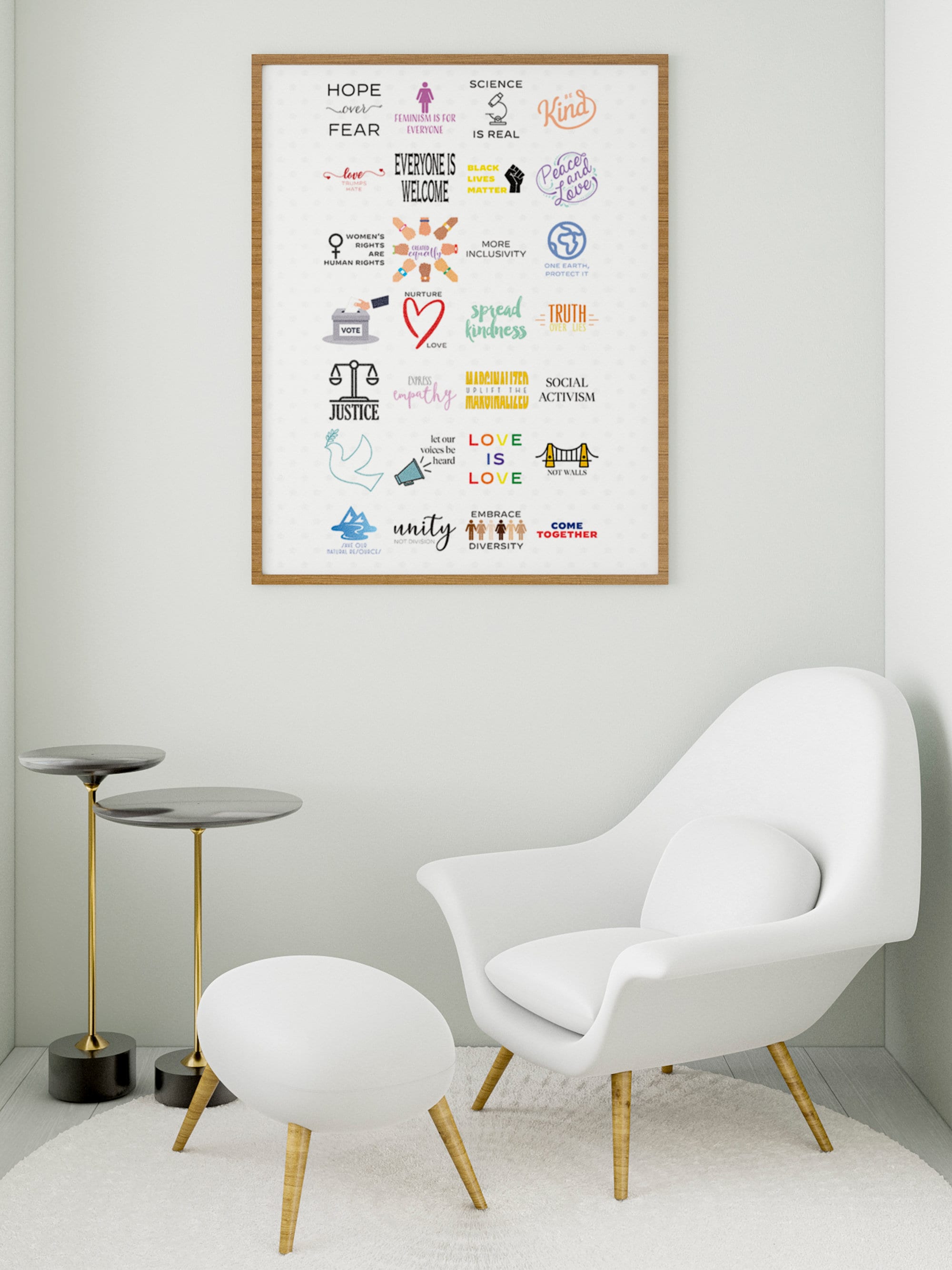 Inclusion Equality Kindness Diversity Poster, All Are Welcome, BLM ...