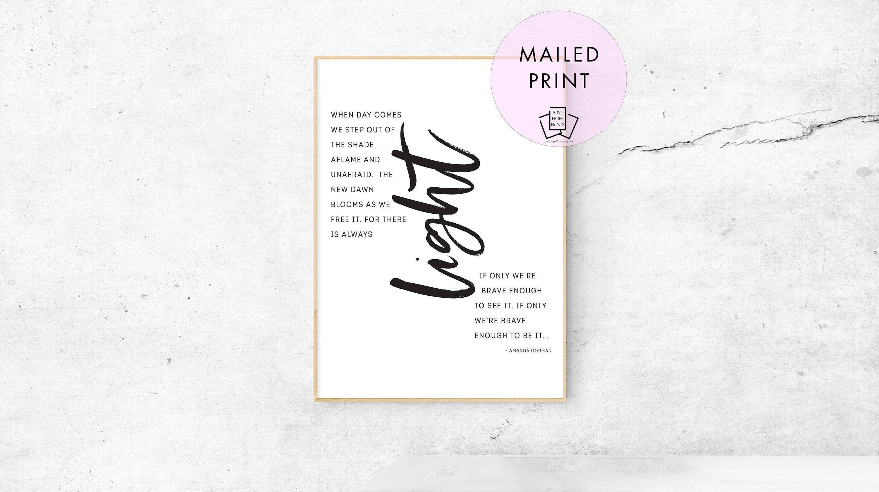 Amanda Gorman Inauguration 2021 Poem the Hill We Climb Quote - Etsy