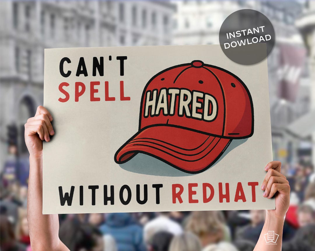 Anti Trump Protest Sign PRINTABLE, Anti ICE Protest Poster for March ...
