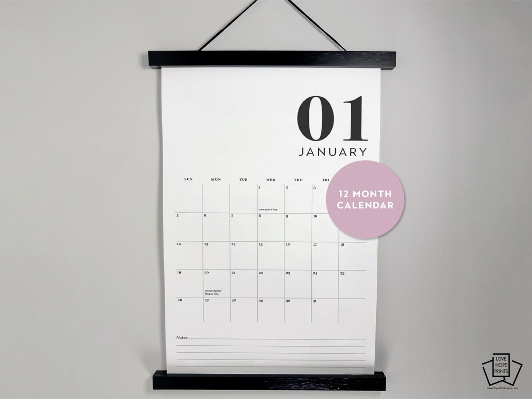2026 Wall Calendar, Large Monthly Calendar, Modern Minimalist Calendar ...