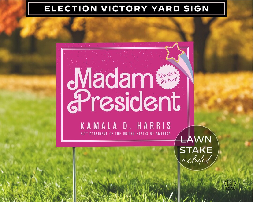 Madam President Harris Yard Lawn Sign, Election 2024 Winner Yard Sign ...