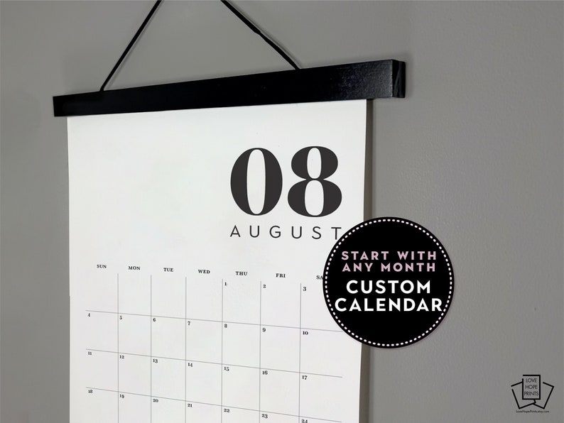 Start Any Month Calendar, Mid-year Create Your Own Calendar, Large ...