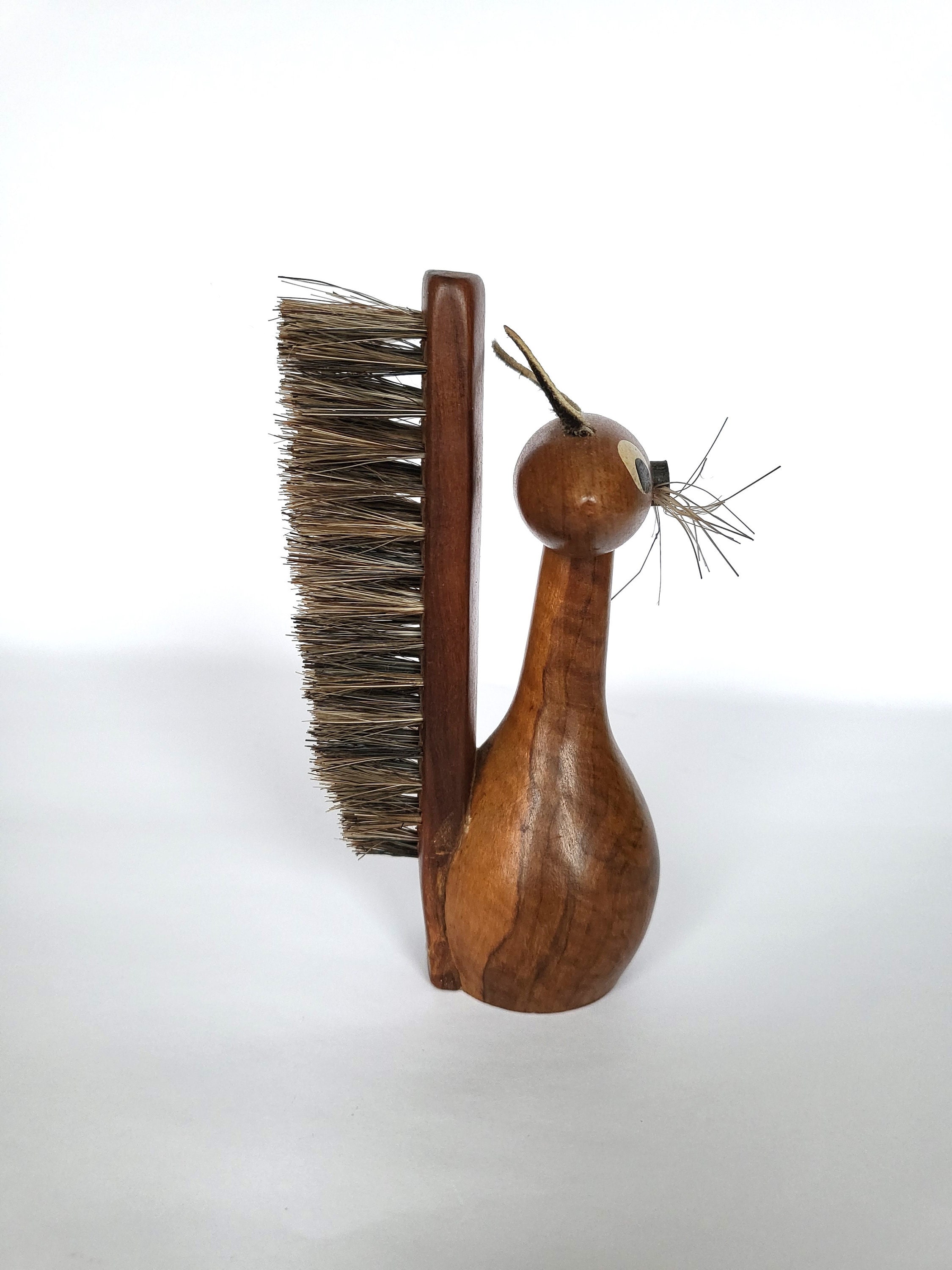 Mid Century Danish Modernist Wood Cat Brush - Etsy