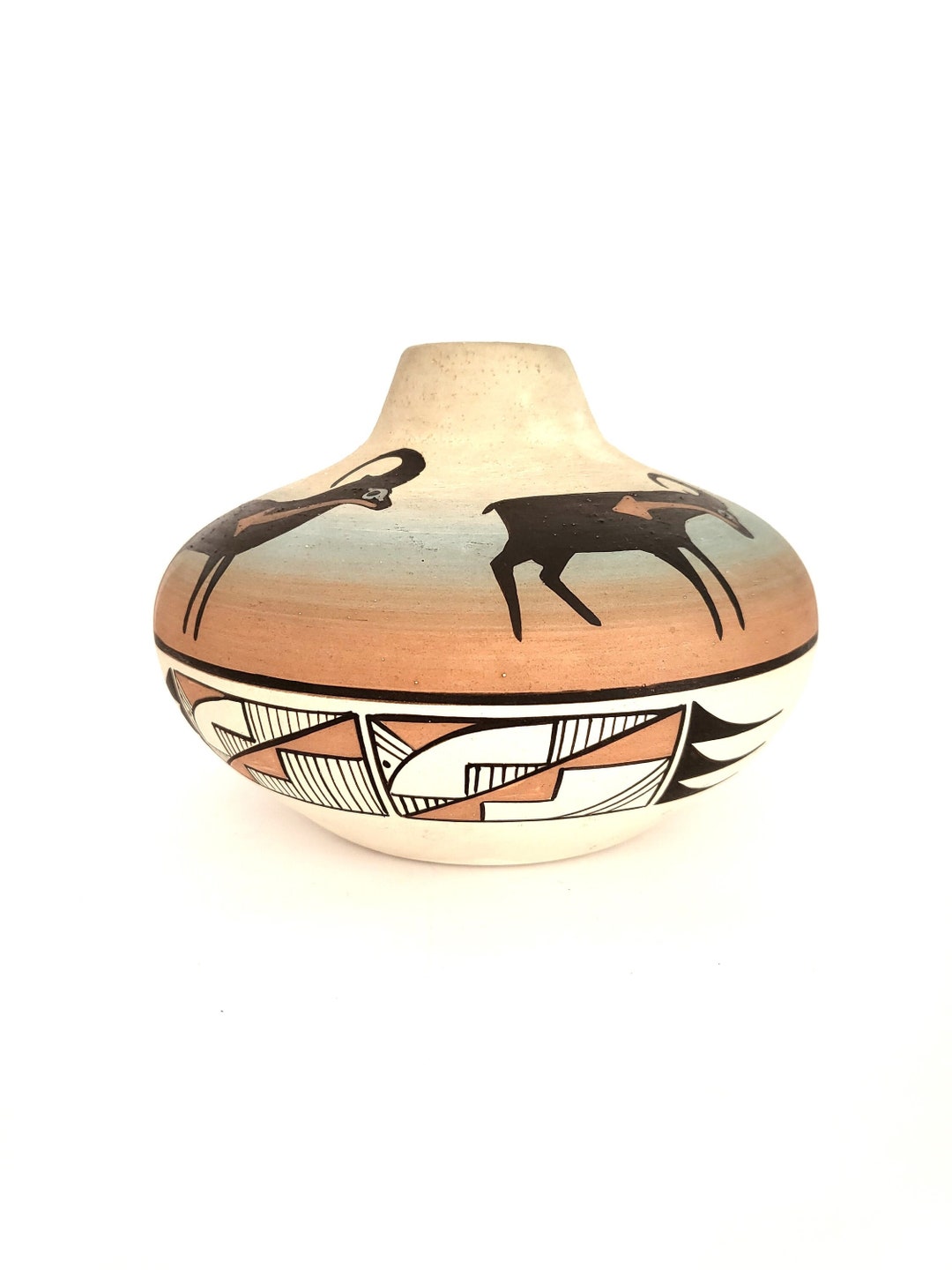 Native American Pottery Heartline Dear Vase - Etsy