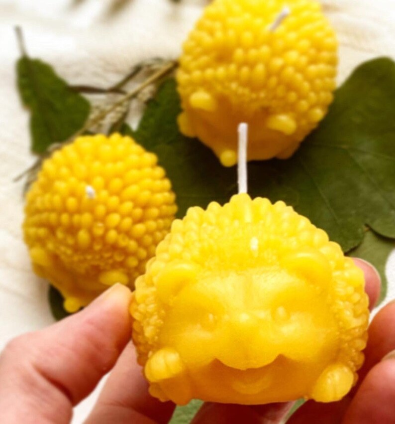 Pure Bees Wax Hedgehog Candle. Handmade Animal Shape Gift for Nature ...
