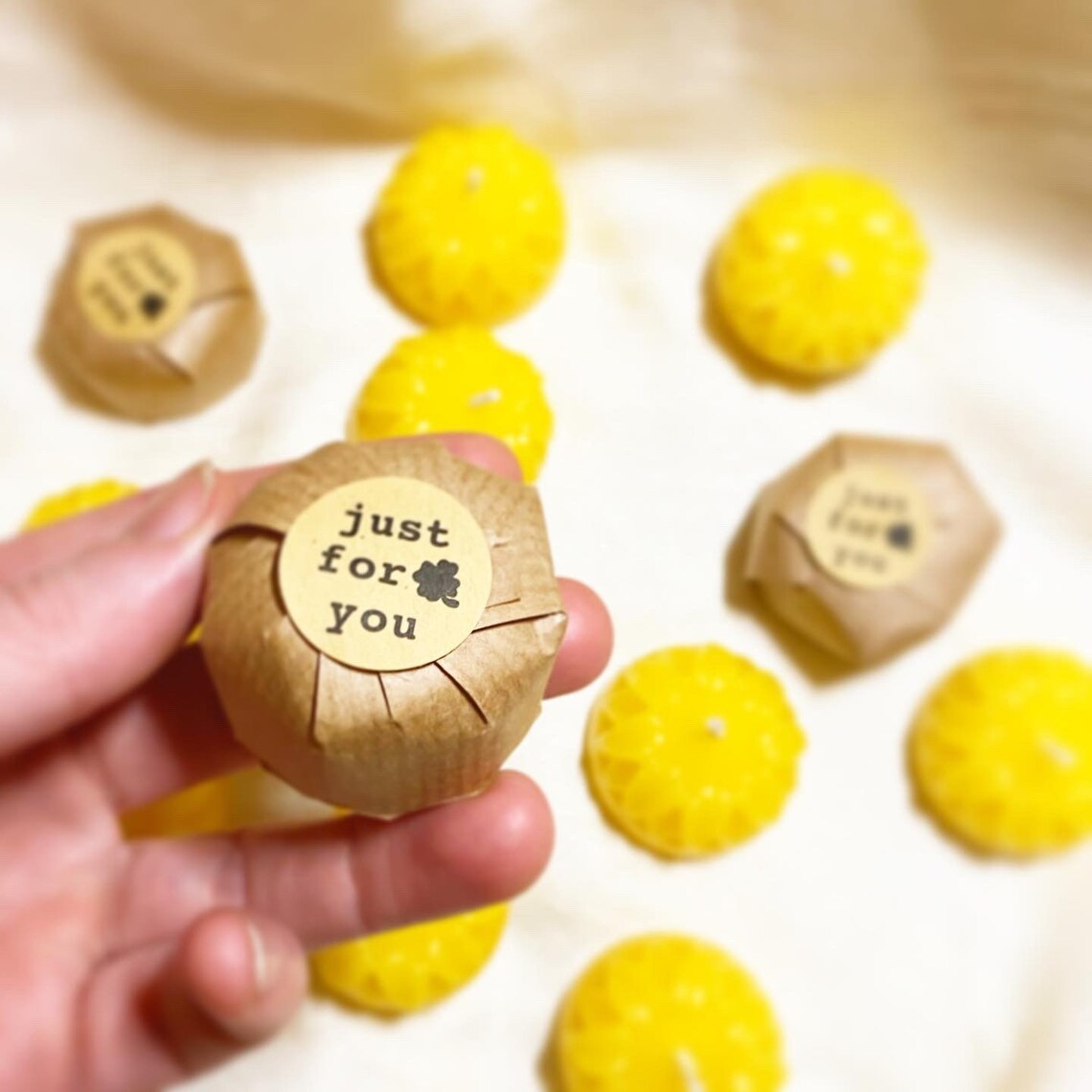 20pcs Pure Beeswax Sunflower Candles Yellow Natural Bee Wax Tealight ...