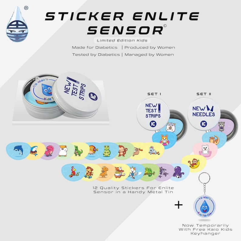 Set of 12 Guardian Enlite Sensor Stickers With Reusable Tin Box + 1 ...