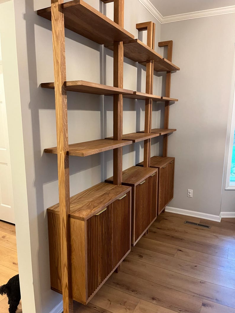 White Oak Ladder Bookshelf - Etsy