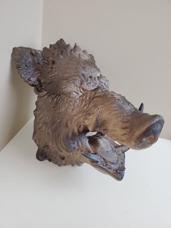 Big Size Ancient Metal Color Hand Painted Wild Boar Easy to - Etsy ...