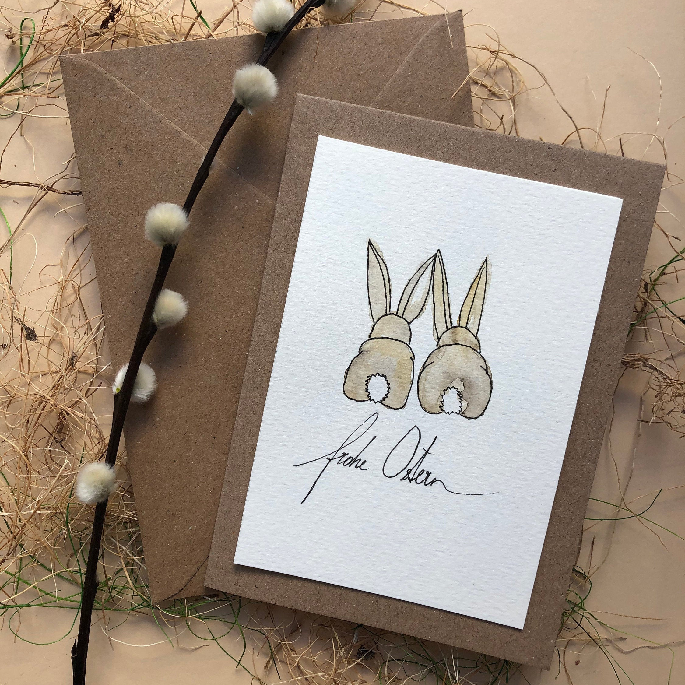 Hand Painted Watercolor Easter Cards Easter Gift | Etsy