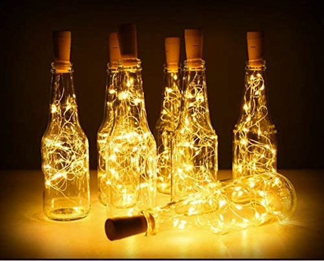 30 Pack 20 LED Fairy Battery Operated Cork Lights, Copper Wire, Warm ...