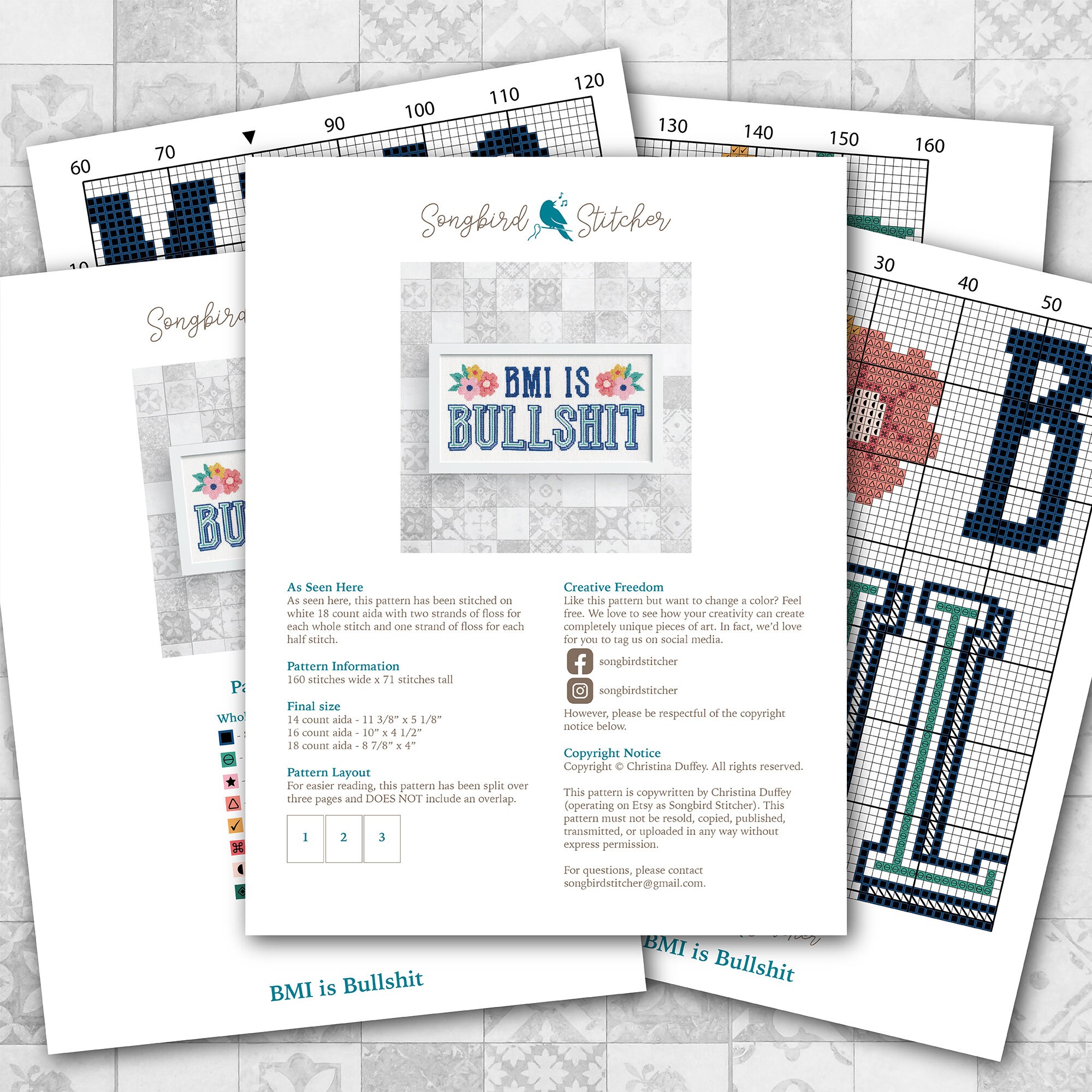 BMI is Bullshit - Cross Stitch Pattern - Etsy