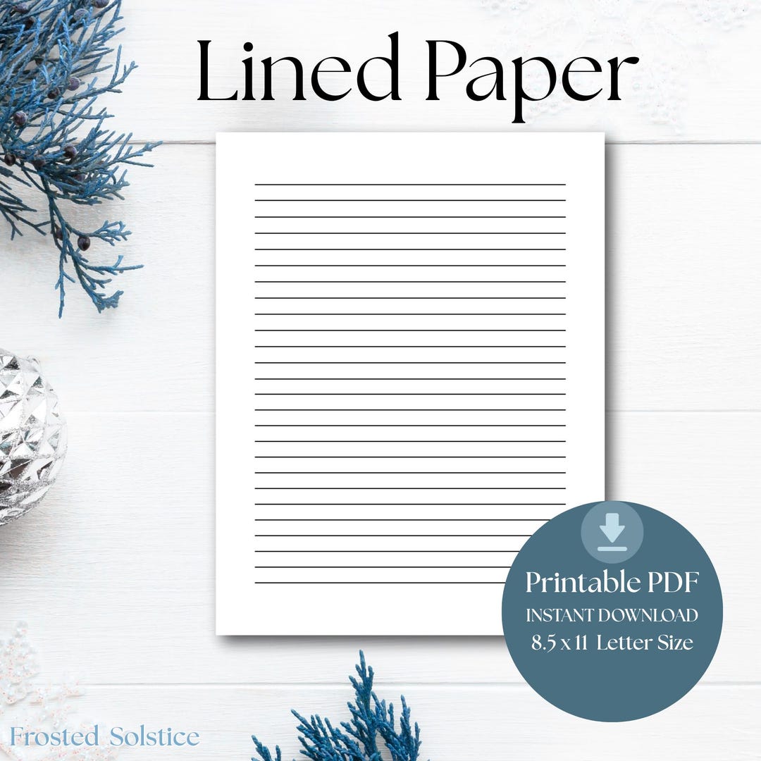 Lined Paper | Instant Digital Download | Printables | Minimal | PDF ...