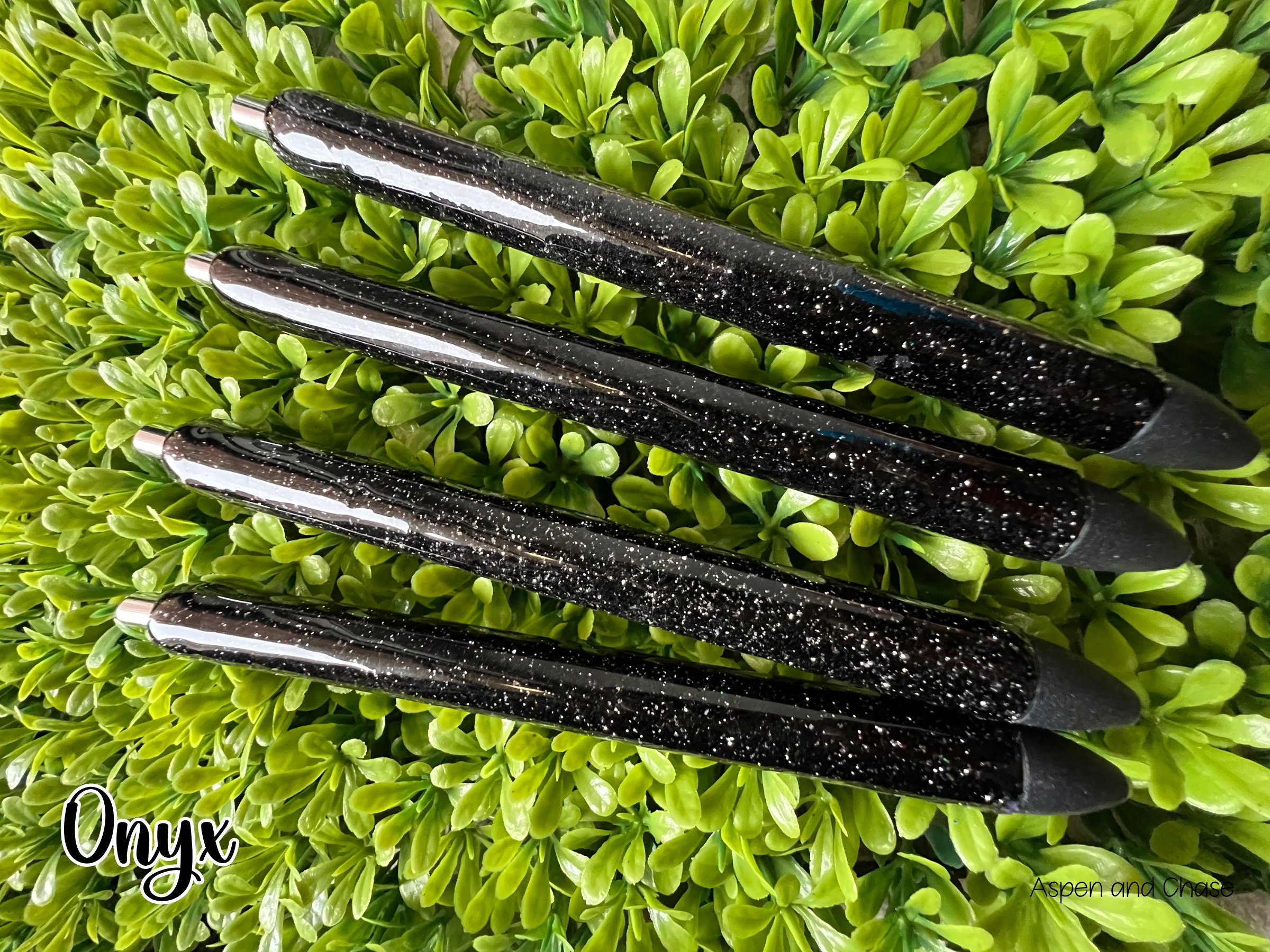 Onyx (black) Custom Pens, Glitter Pens, Custom Glitter Pens, Papermate ...