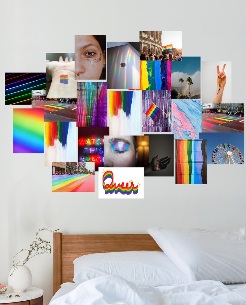 PRIDE Wall Collage Kit Digital Download LGBTQ Pride Dorm Room Decor 50 ...