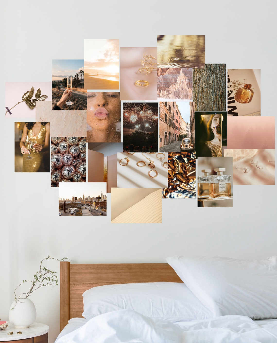GOLD Boujee Aesthetic Wall Collage Kit | Digital Download | Dorm Room ...