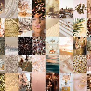 GOLD Boujee Aesthetic Wall Collage Kit Digital Download Dorm Room Decor ...