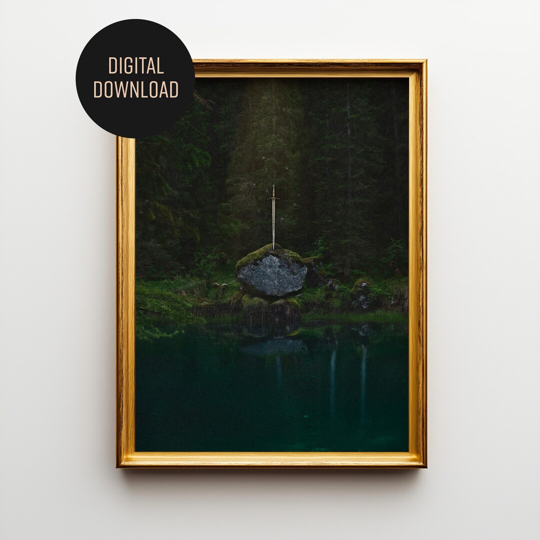 Sword in the Stone, Fantasy Art Print | Enchanted Forest | Myth and ...