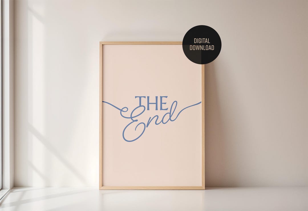 Blue "the End" Typography Print: Retro Movie Poster (digital Download ...