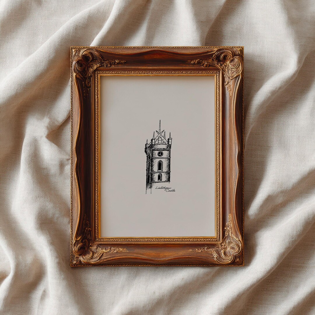 Linlithgow Castle Drawing - Minimalist Castle Poster - Etsy