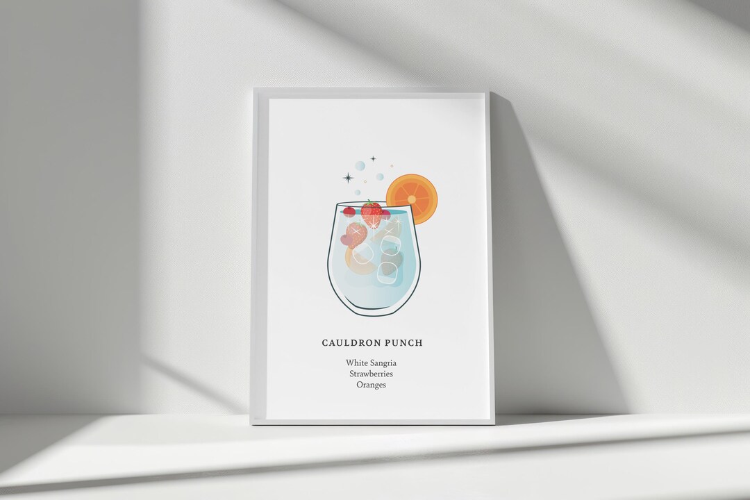 Cauldron Punch Cocktail Recipe Sign - Digital Download - Etsy